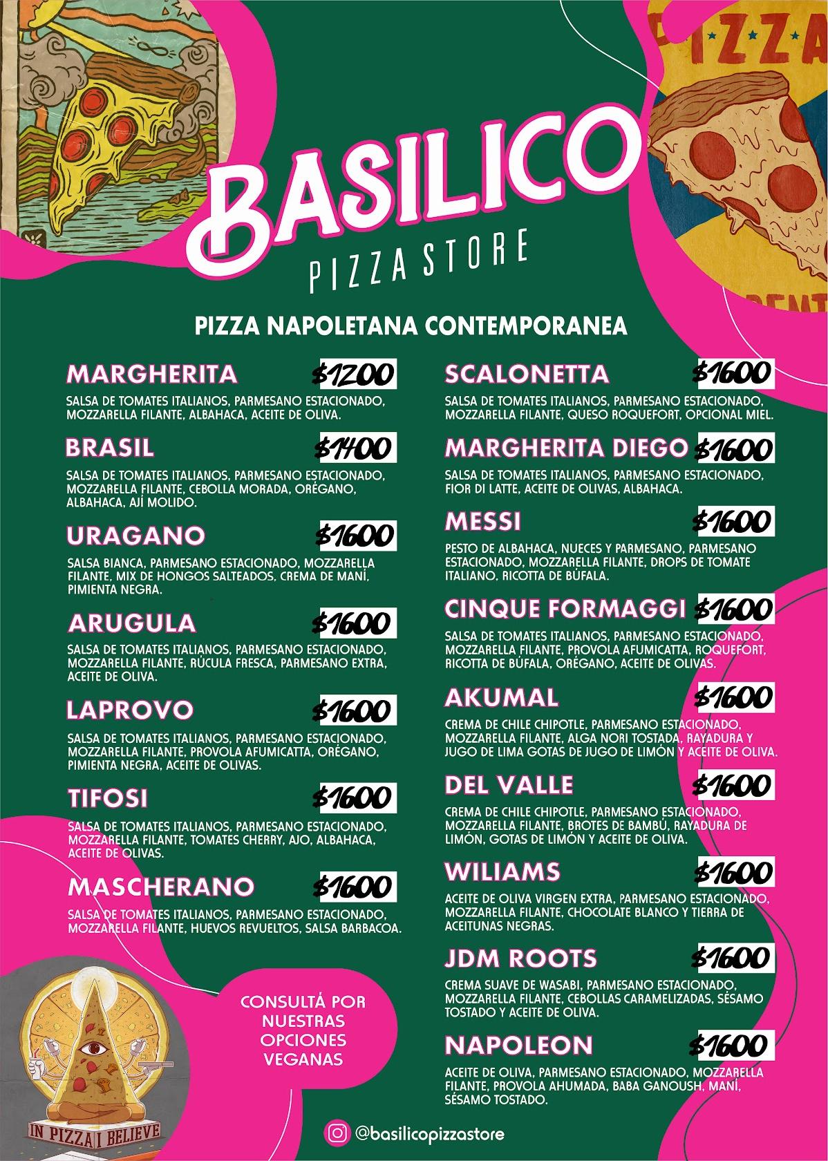 Basilico Pizza Store restaurant, Almafuerte - Restaurant menu and reviews