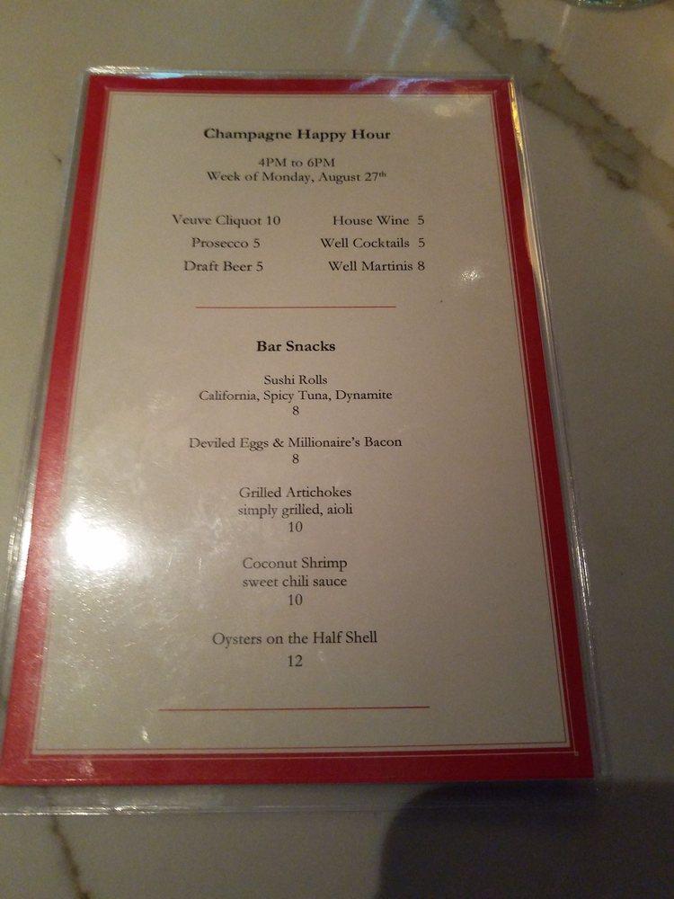 Menu at Bricktop's pub & bar, Birmingham