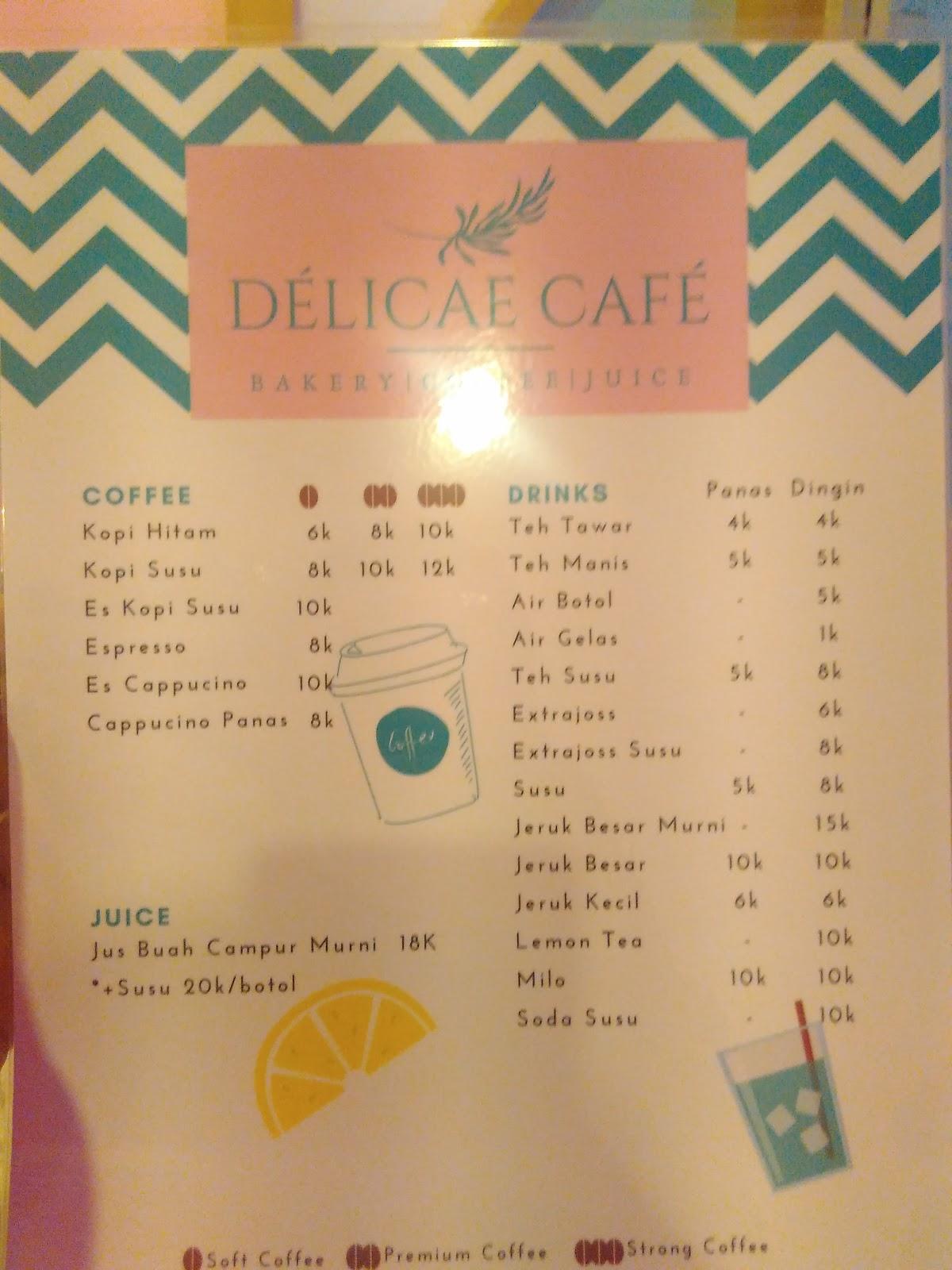 Menu at Delicae Cafe, Indonesia