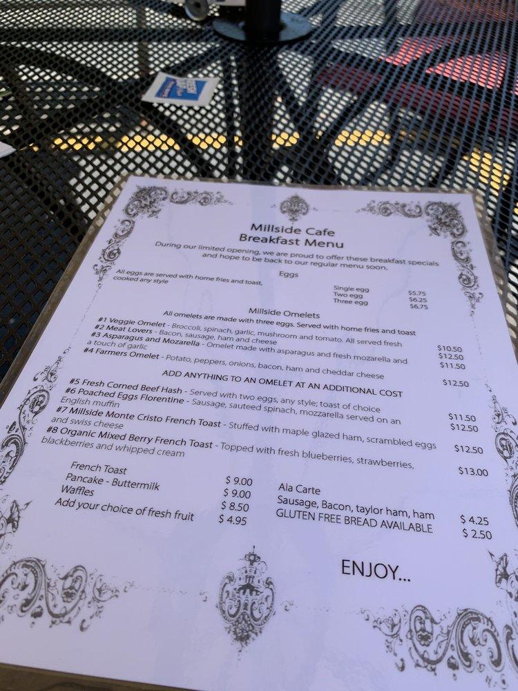 Menu at Millside Cafe, Lafayette Township