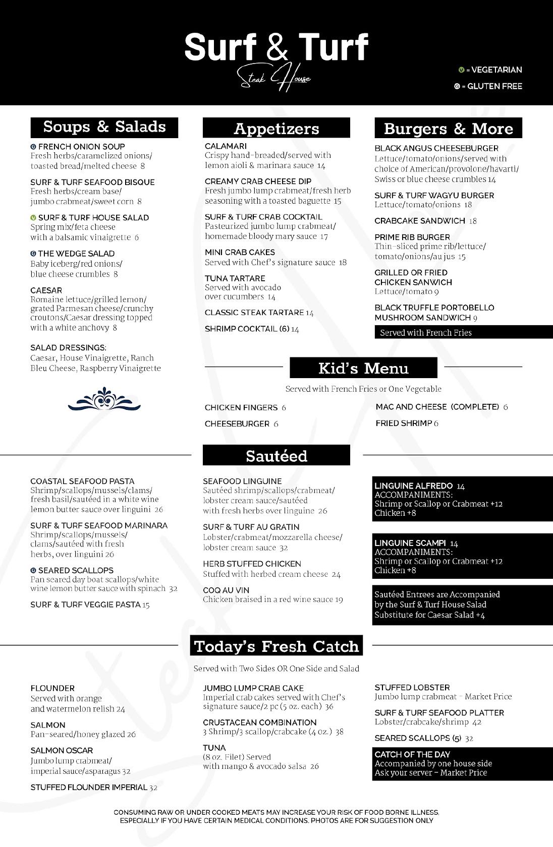 Menu at Surf & Turf Bar & Grill, Milford