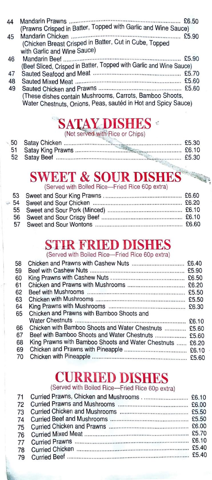 Menu at Chinese Kitchen fast food, Sunderland