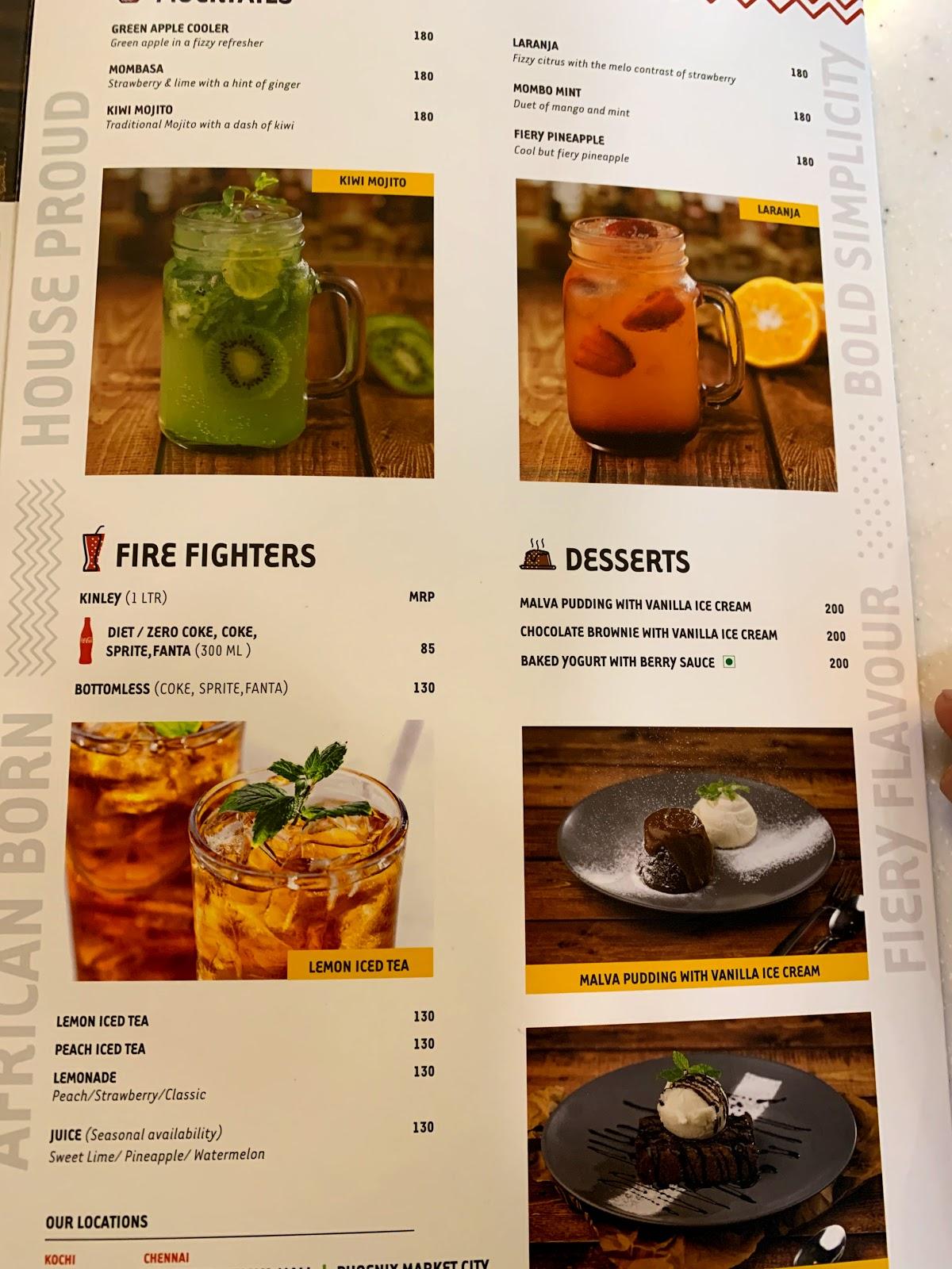 Menu at Galito's Flame Grilled Chicken, Kochi
