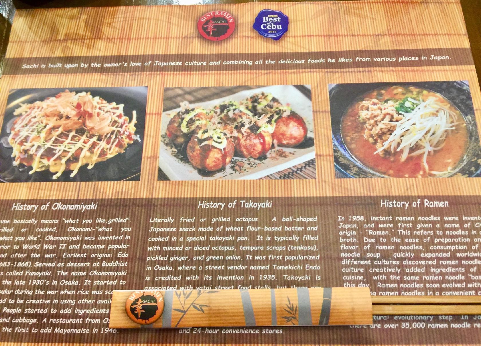 Menu at Sachi Authentic Japanese Ramen And Okonomiyaki restaurant, Cebu ...