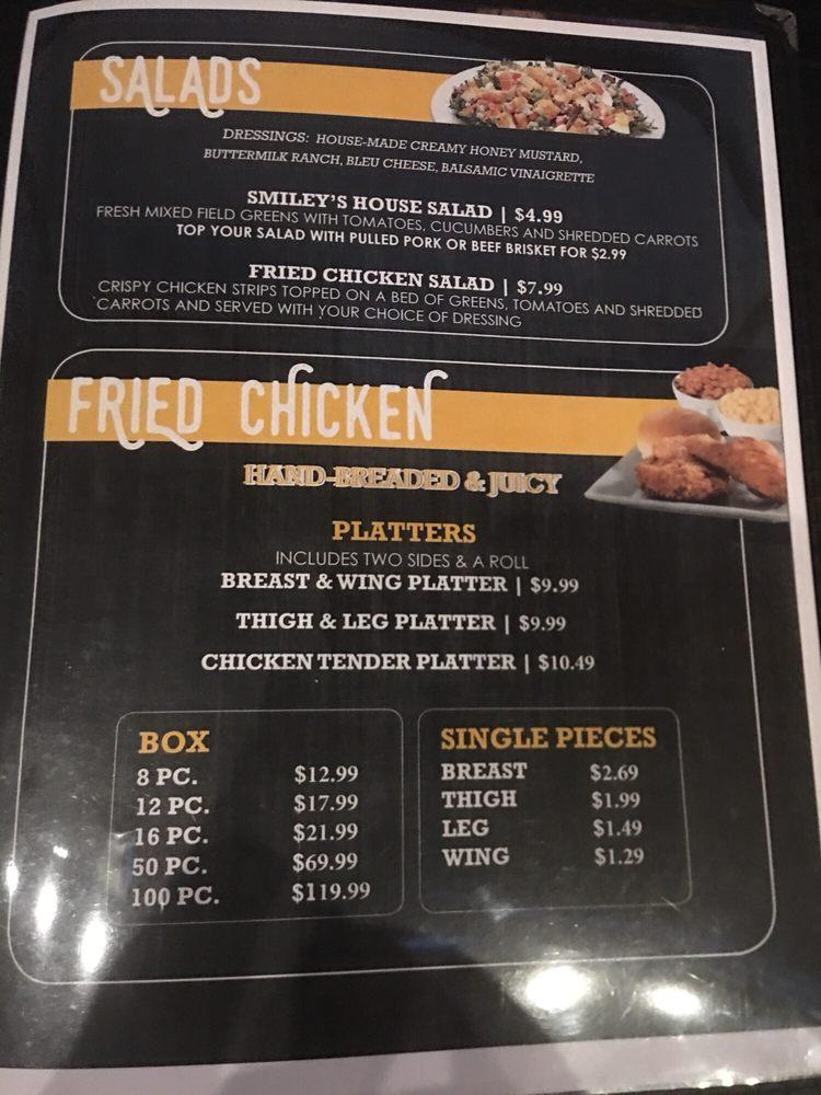 Menu at Smiley's Travel Center and Sports Bar, Raphine
