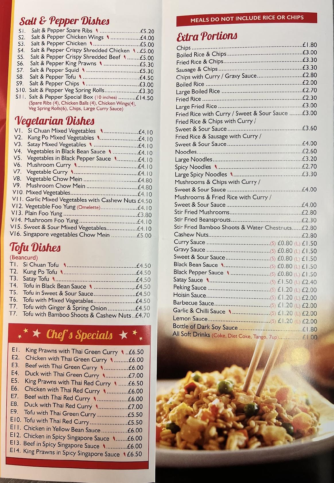 Menu at Station Supper fast food, Brough