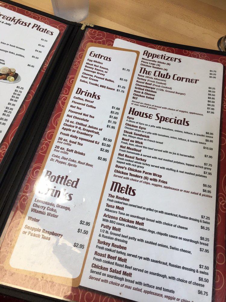 Carta del restaurante The Original Steve's Diner, Rochester, Penfield Rd