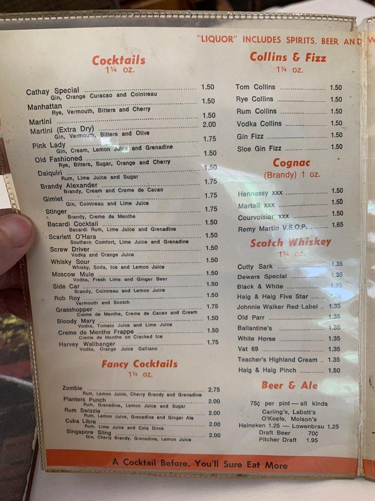 Menu at Cathay Restaurants, Ottawa, Woodroffe Ave