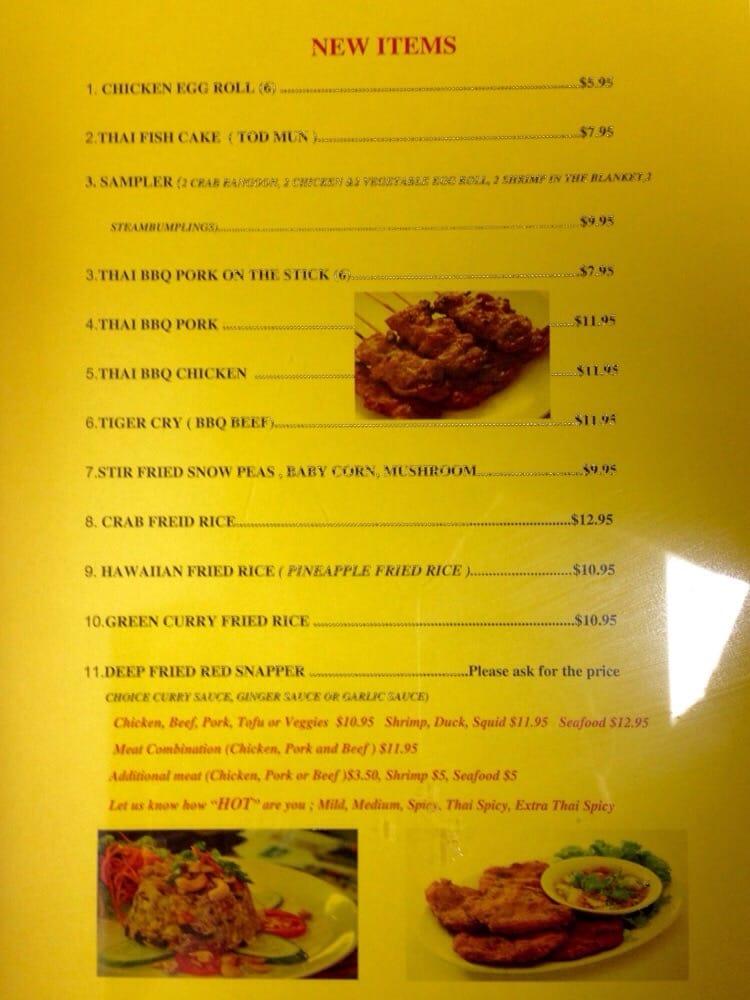Menu at Grandma’s Thai Cuisine restaurant, Harker Heights