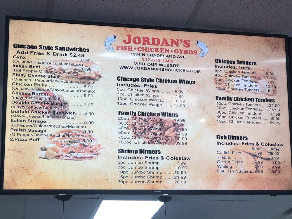 Carta del restaurante Jordan's Fish, Chicken & Gyros, Indianapolis ...