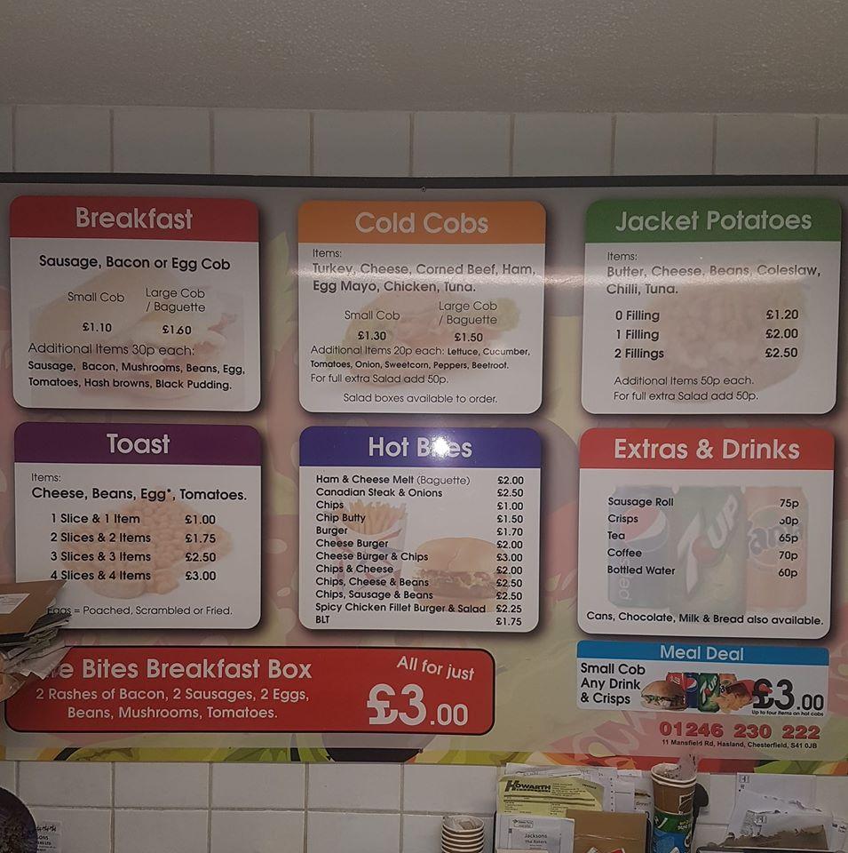 Menu at Lite Bite fast food, Chesterfield