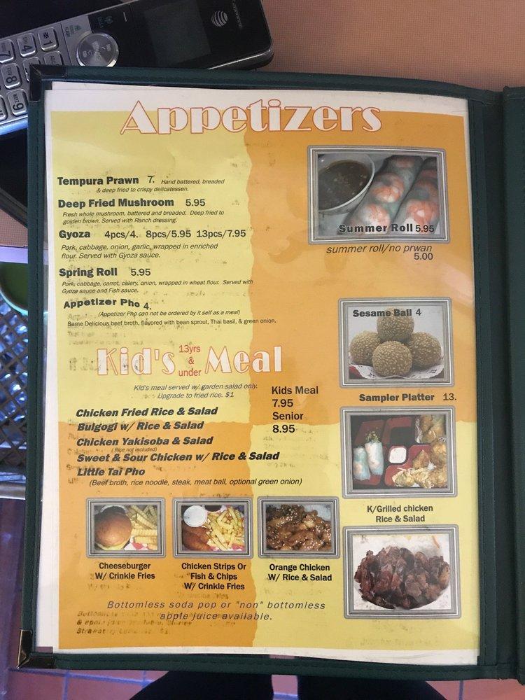 Menu at Sam City Pho & Grill restaurant, Albany