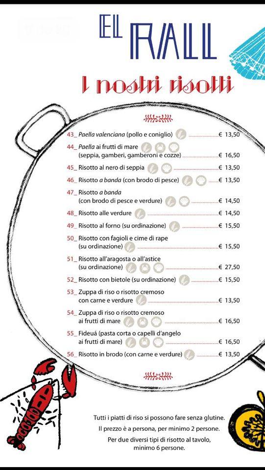 Carta de Restaurante El Rall, Valencia