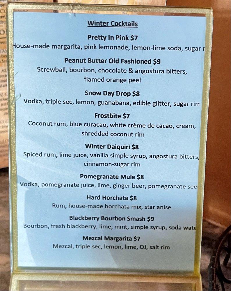 Menu at El Sarape restaurant, Olympia, Martin Way E