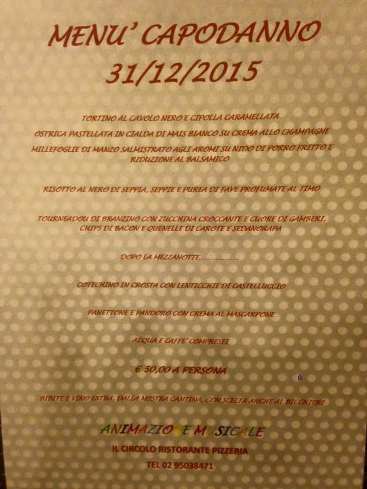 Menu da Il Circolo ristorante, Bussero