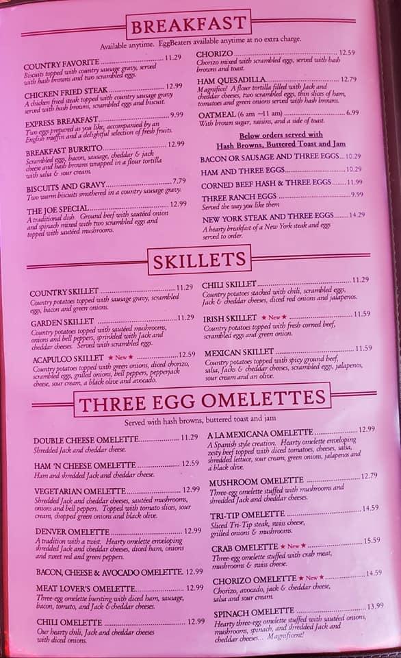 Menu at Pepper's restaurant, Fortuna, 719 S Fortuna Blvd