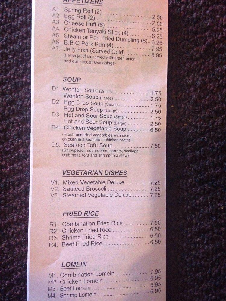 Menu at Taste of Nations Restaurant, Clute