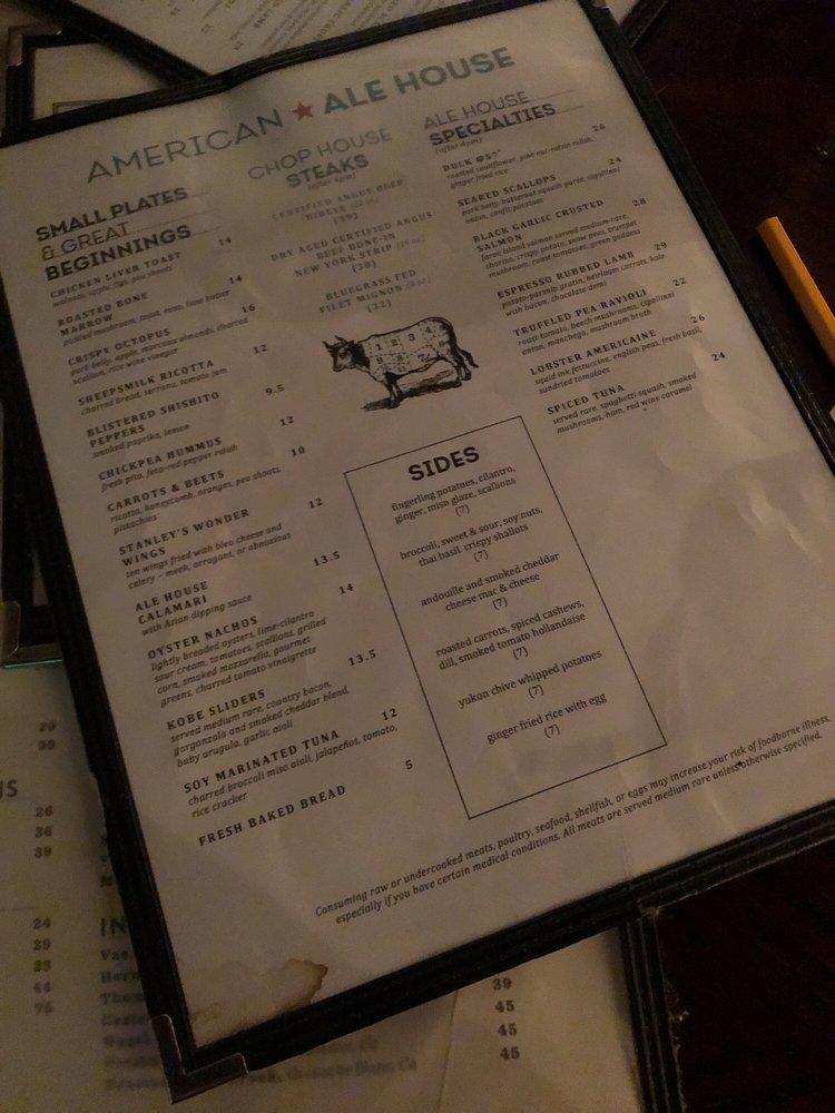 Menu at American Ale House pub & bar, State College
