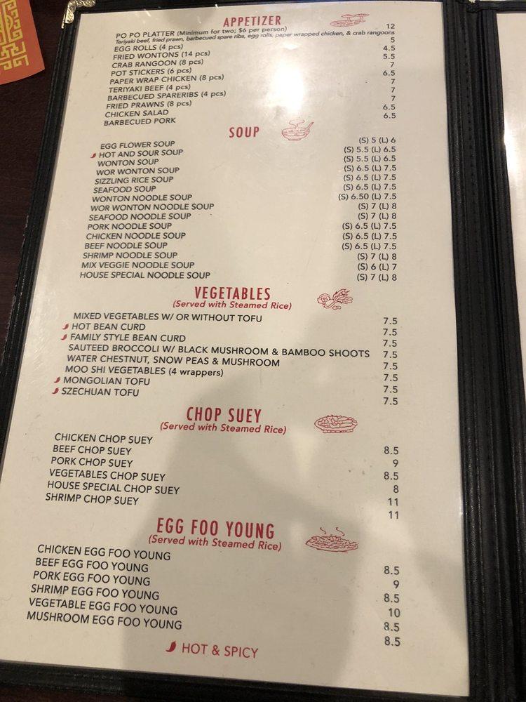 Menu at China Chef restaurant, Fernley
