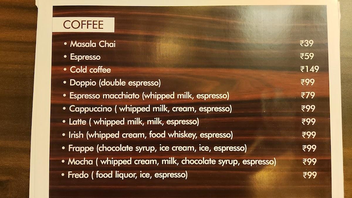 Menu at High Sky, Jamshedpur