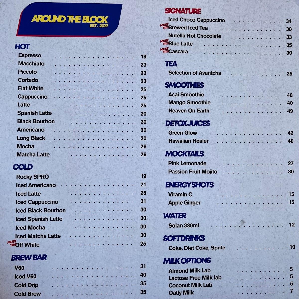 Menu at Around The Block - Sharjah, UAE