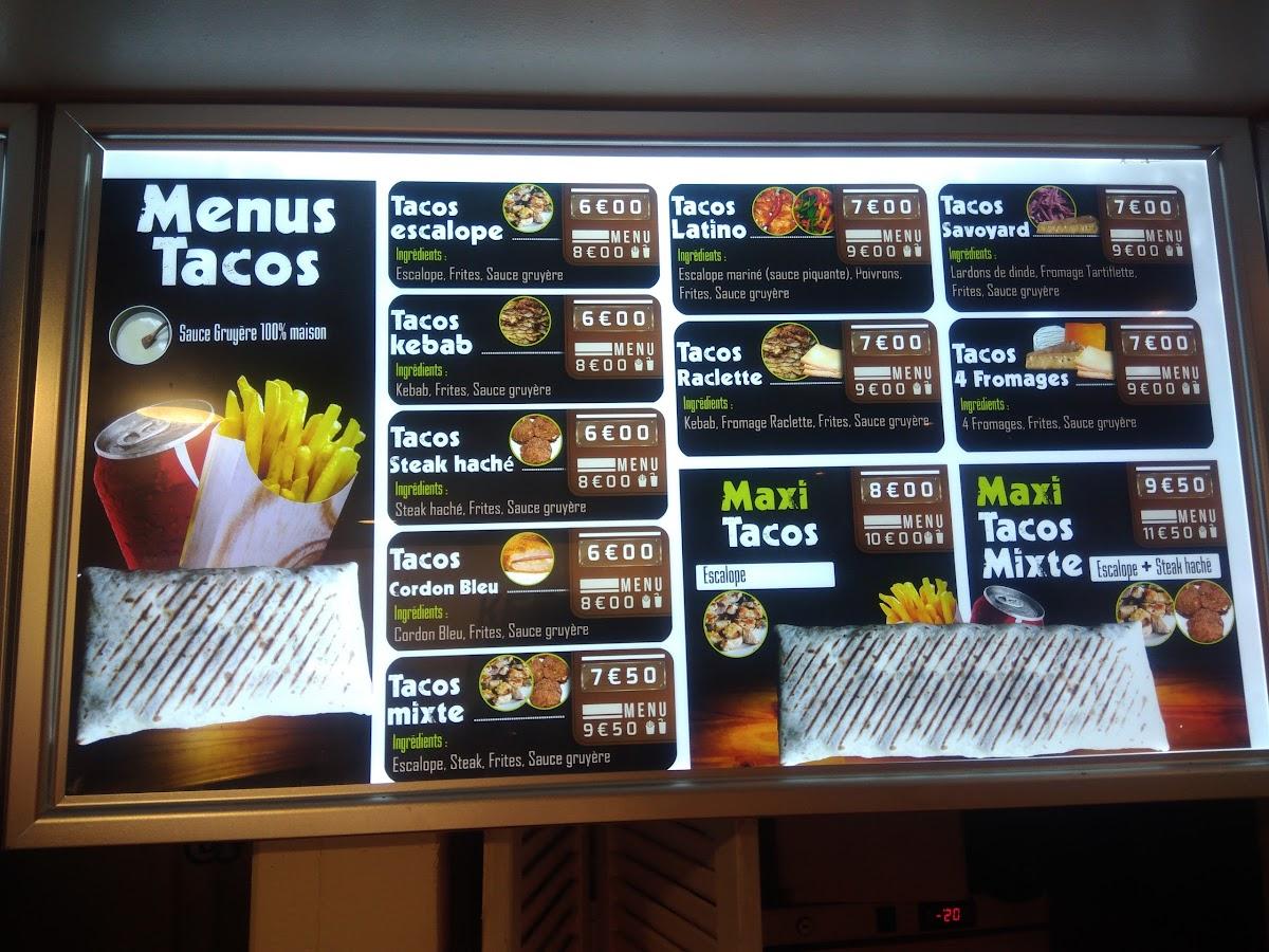 Menu au Bontacos - Kebab - Burger - Tacos Bonneville 74130 restaurant ...