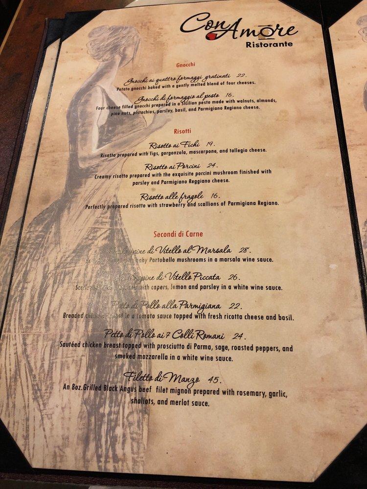 Menu at Con Amore Ristorante restaurant, Corona