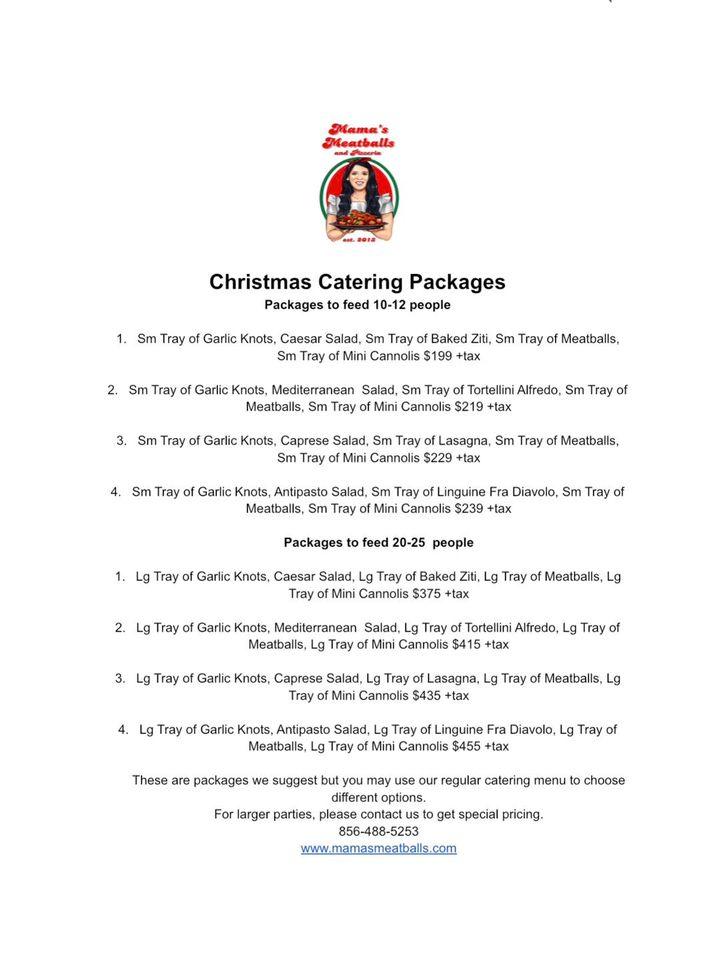 Menu at Mama's Meatballs & Pizzeria, Pennsauken Township