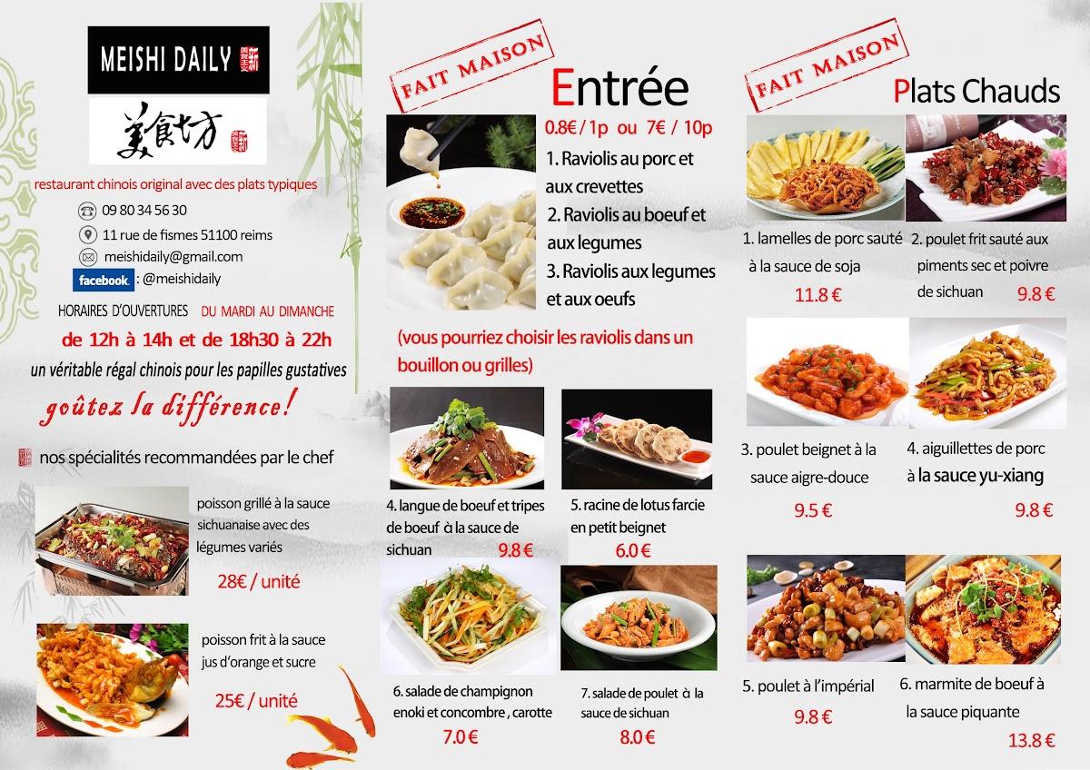 Menu au meishi daily restaurant, Reims