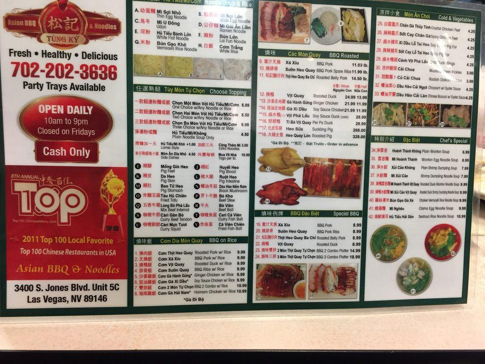 Menu at Asian BBQ & Noodle, Las Vegas, S Jones Blvd #5c
