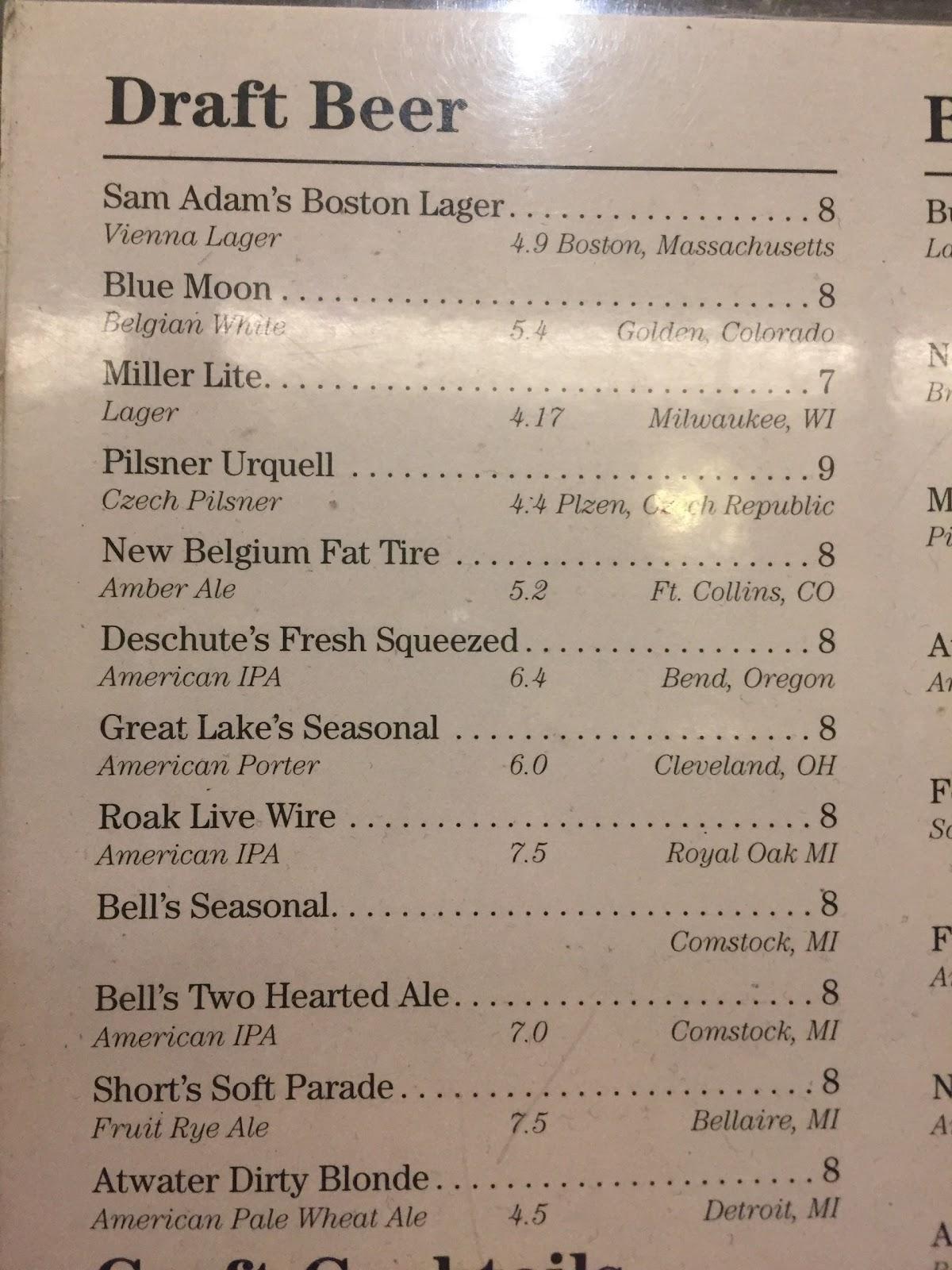Menu at Cat Cora's Taproom pub & bar, Romulus