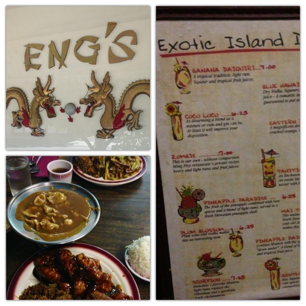 Menu at Eng's restaurant, Kingston