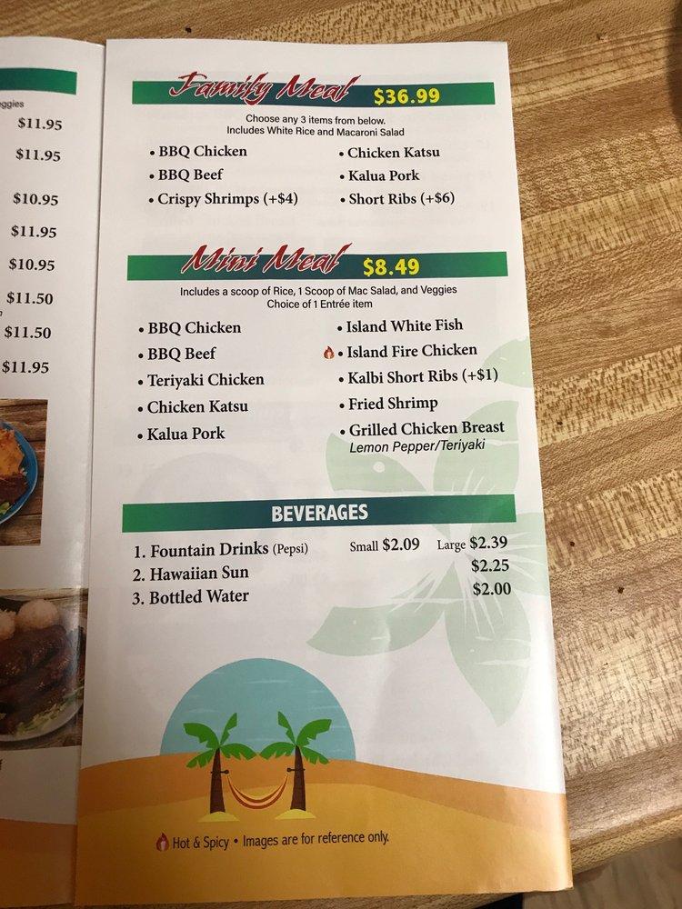 Carta de Haiku Hawaiian BBQ, Salinas