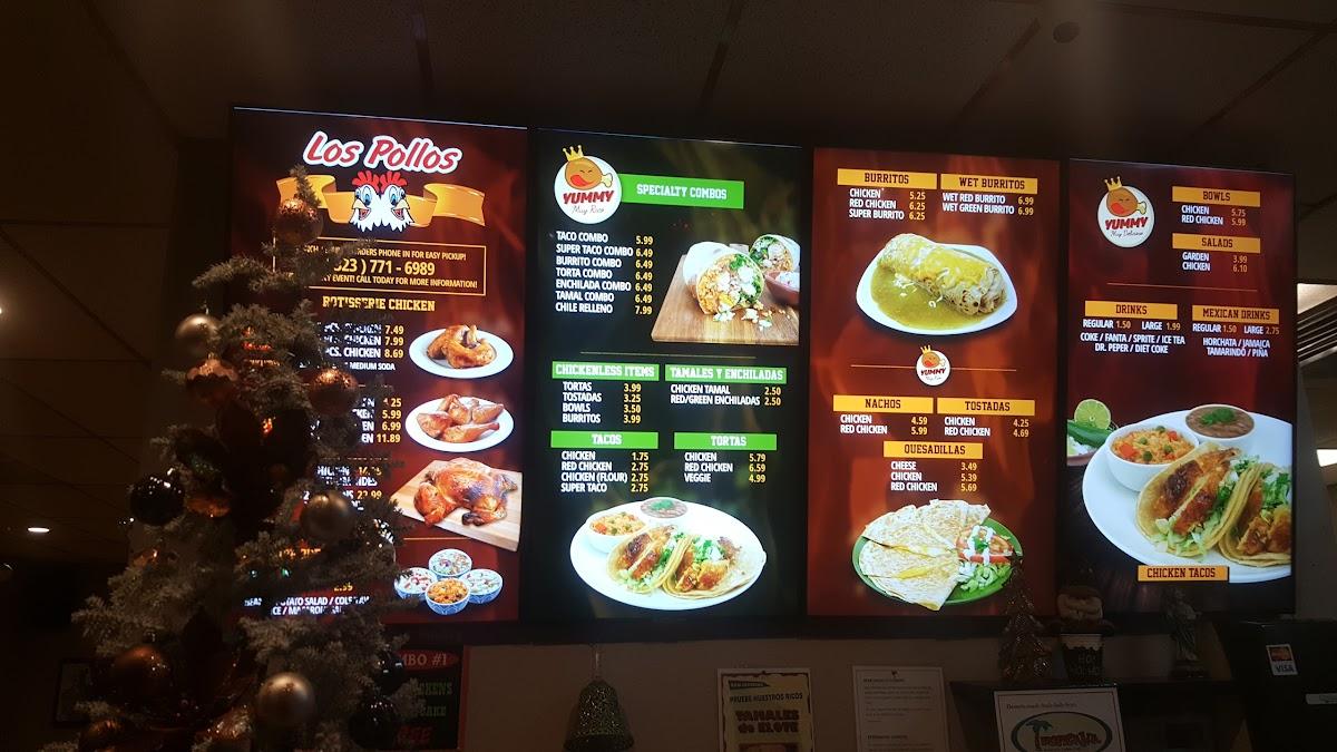 Carta del restaurante Los Pollos, Bell, Atlantic Ave