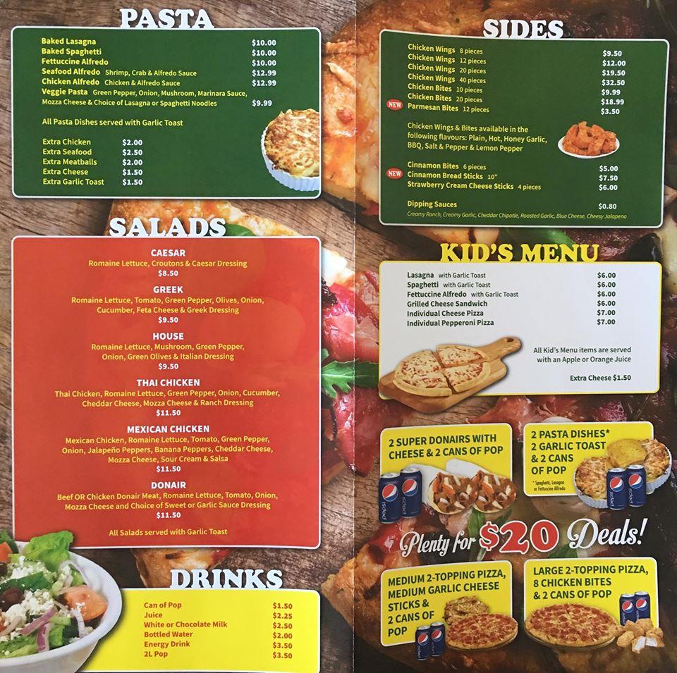 Menu at Captain Pizza pizzeria, Valleyview