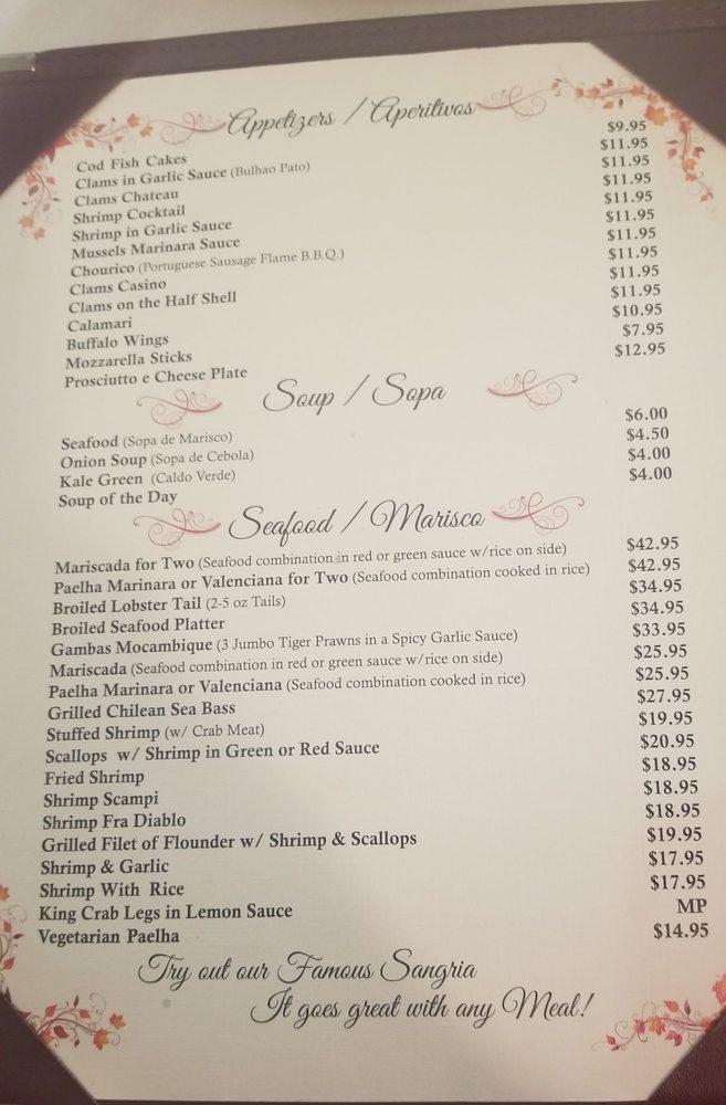 Menu at Chateau Madrid Restaurant & Bar, Carteret