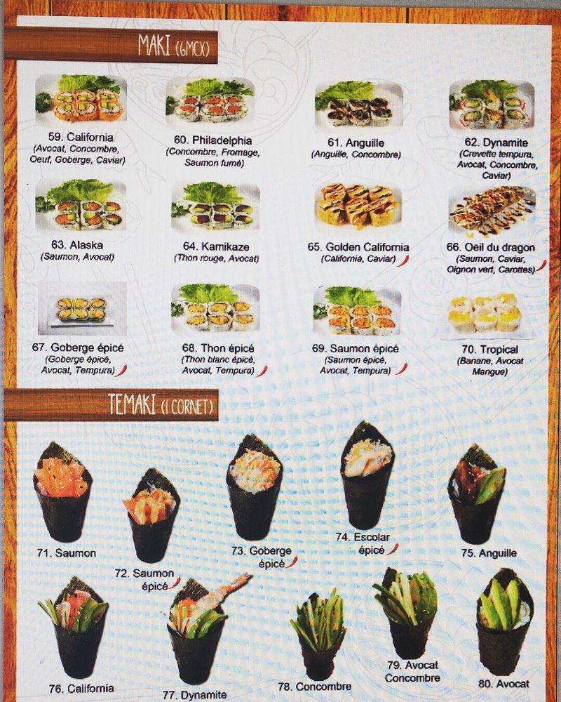 Menu au ITACHO SUSHI À VOLONTÉ restaurant, Trois-Rivières