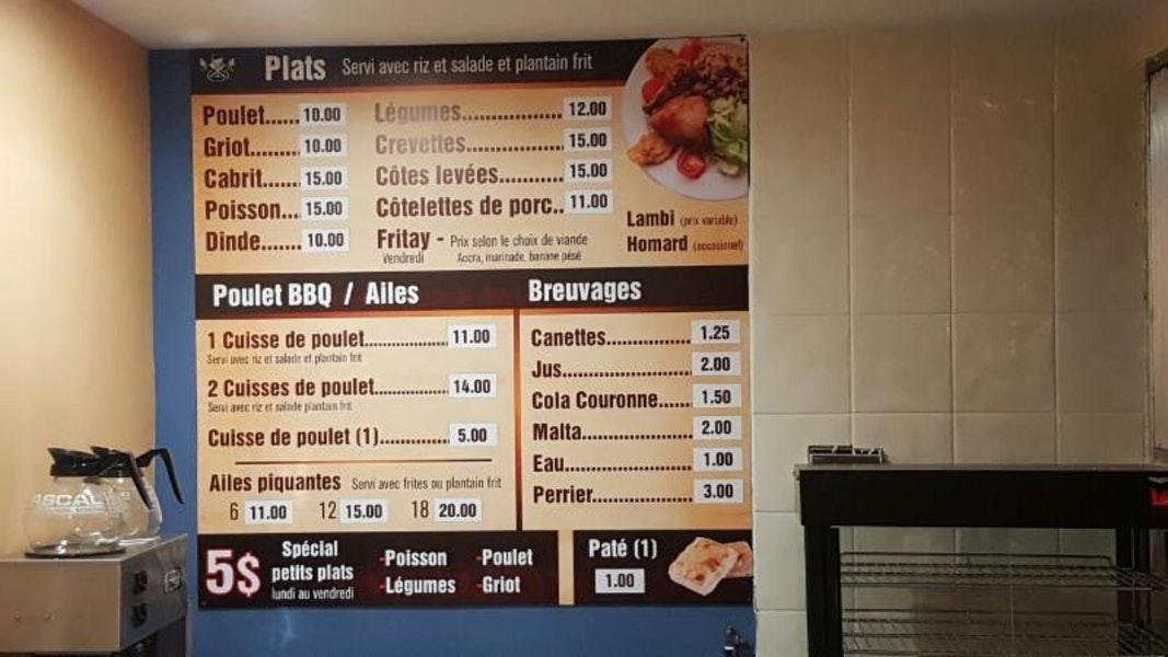 Menu at Restaurant La Référence, Montréal