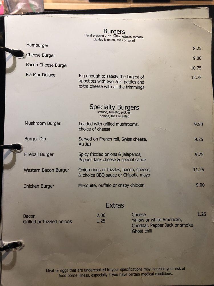 Menu at Pla-Mor Bar & Grill, Maple Valley