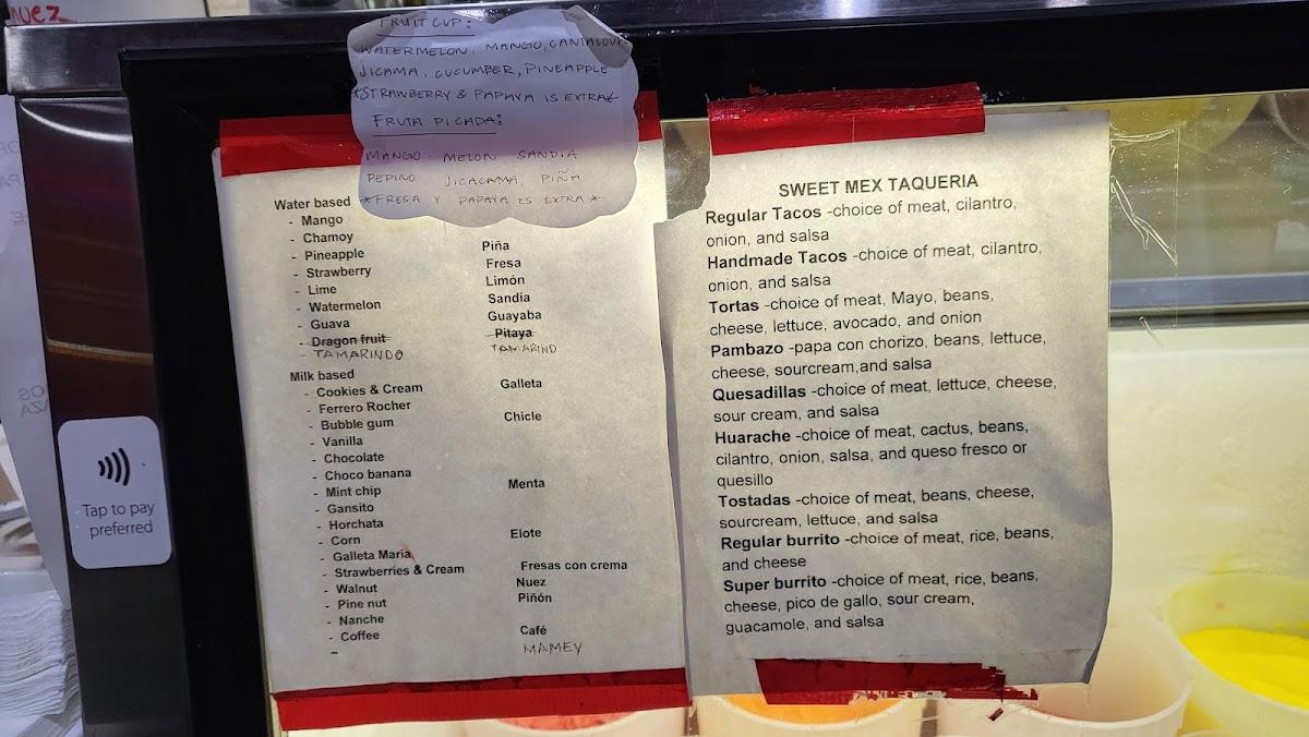 Menu at Sweet Mex. desserts, Union City