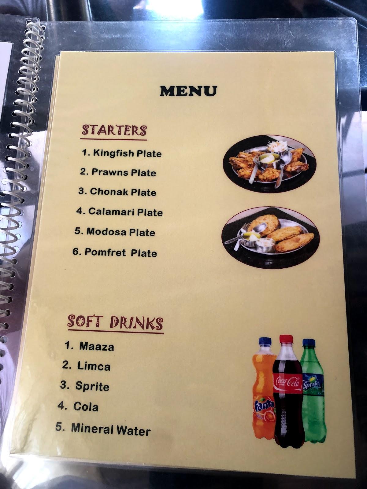 Menu at Teja Sea food Restaurant, Anjuna