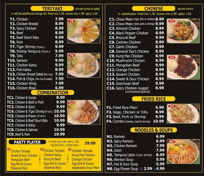 Menu at Wok & Bowl restaurant, Kent