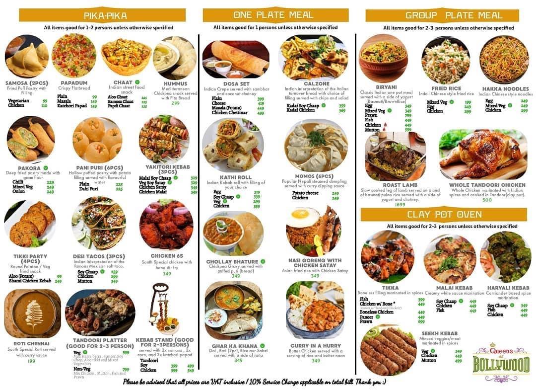 Menu at Bollywood - Greenbelt restaurant, Makati, 3/F Greenbelt 3 Ayala ...