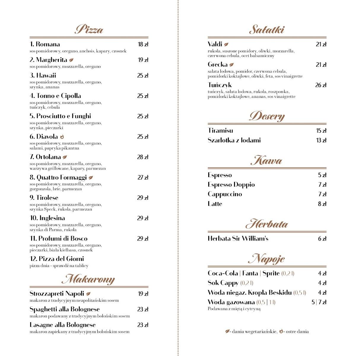 Menu at FAM. restaurant, Wrocław