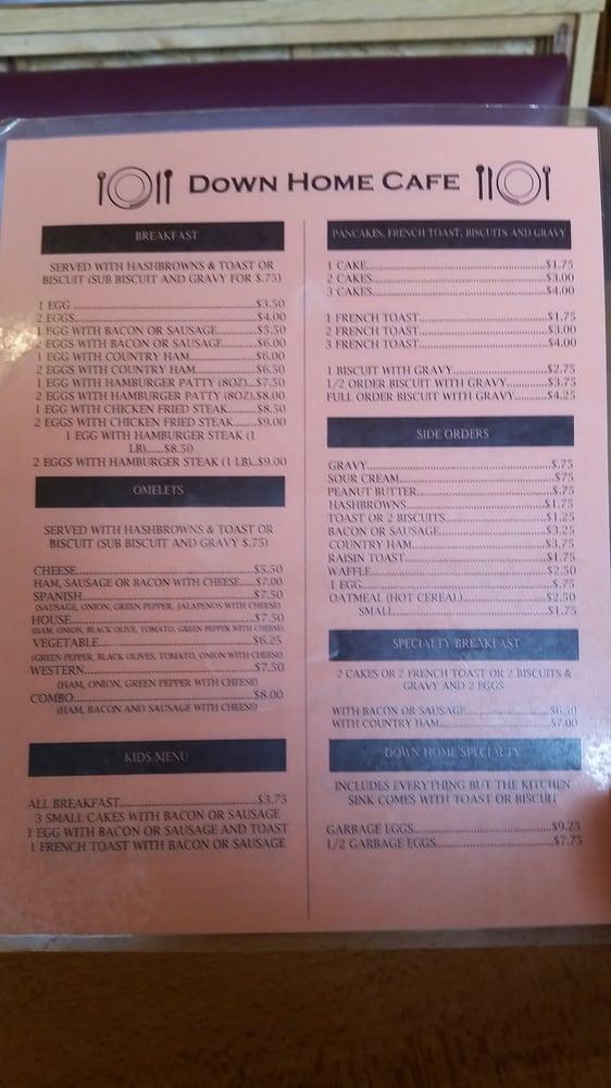 Menu at JJ's Down Home Cafe, Odessa