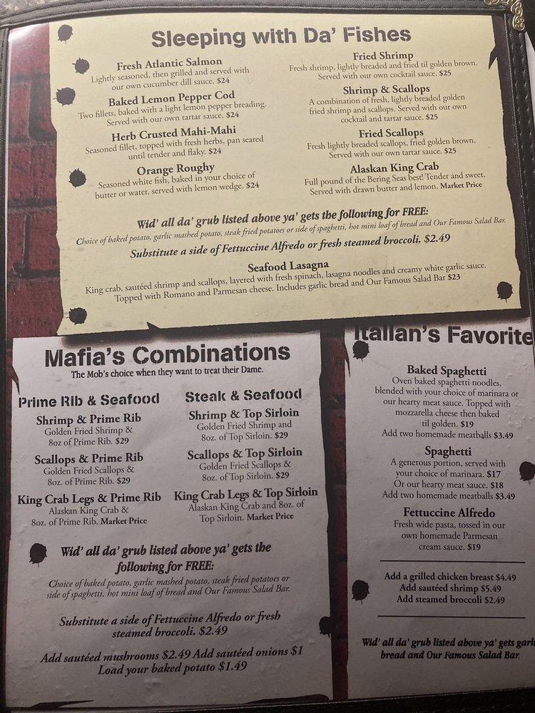 Menu at Chicago Speakeasy steakhouse, Des Moines