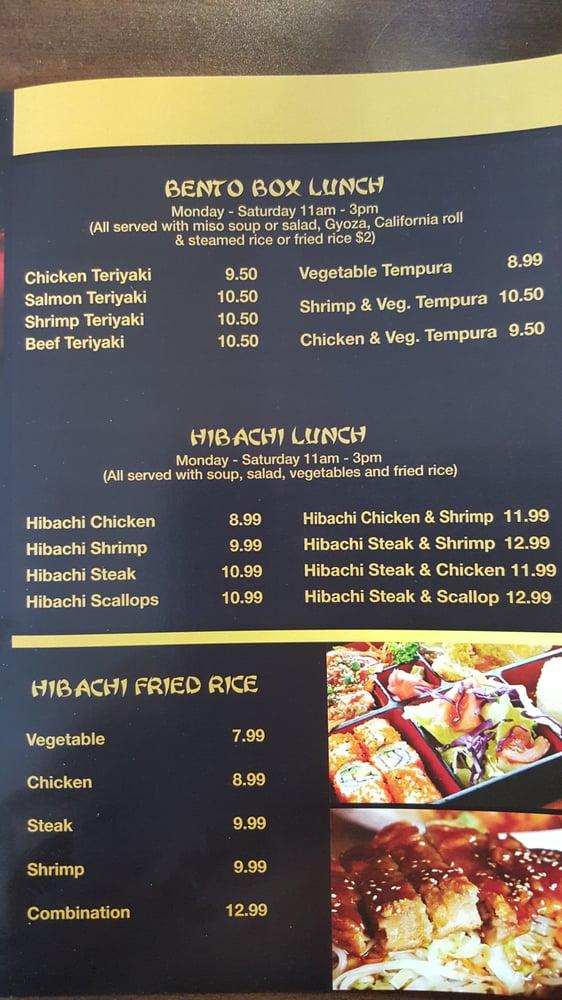 Menu at EDO Sushi restaurant, Ocala