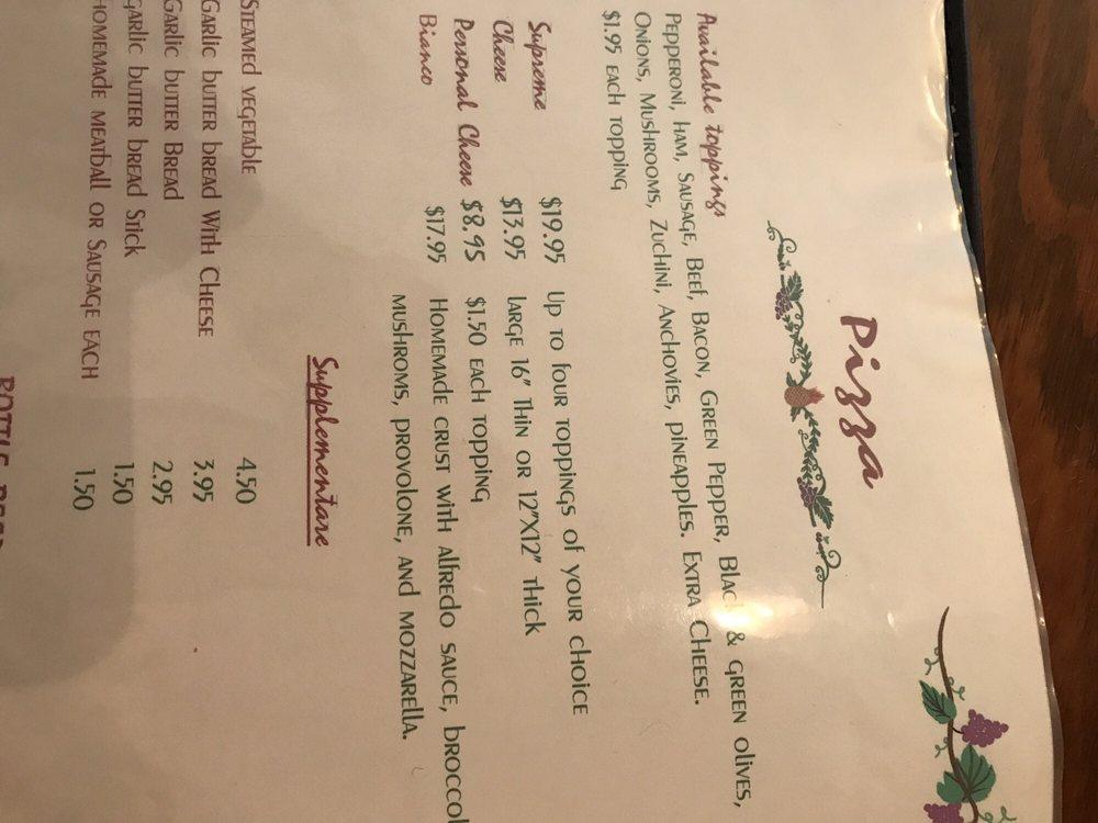 Menu at Paisano's Italian Restaurant & Lounge, Lexington