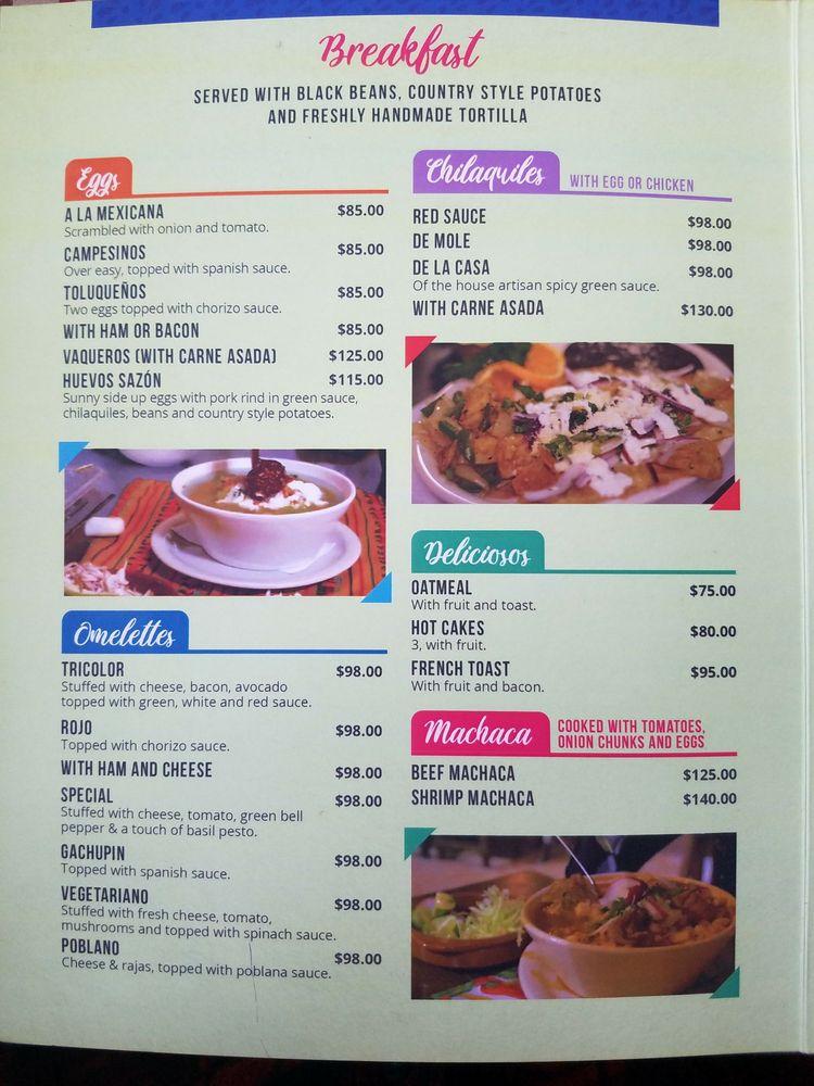 Menu at Sazón México Restaurante, Rosarito