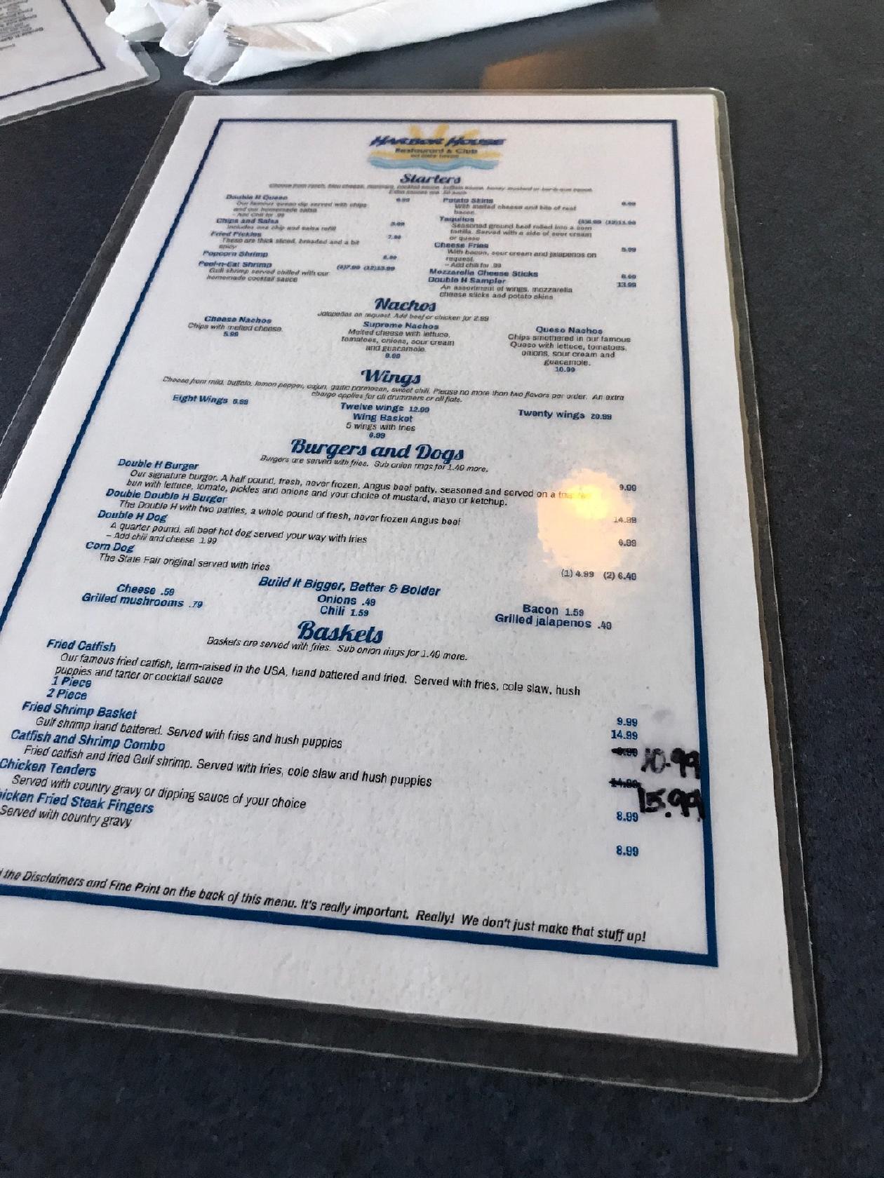 Menu at The Harbor House pub & bar, Wylie, St Paul Rd